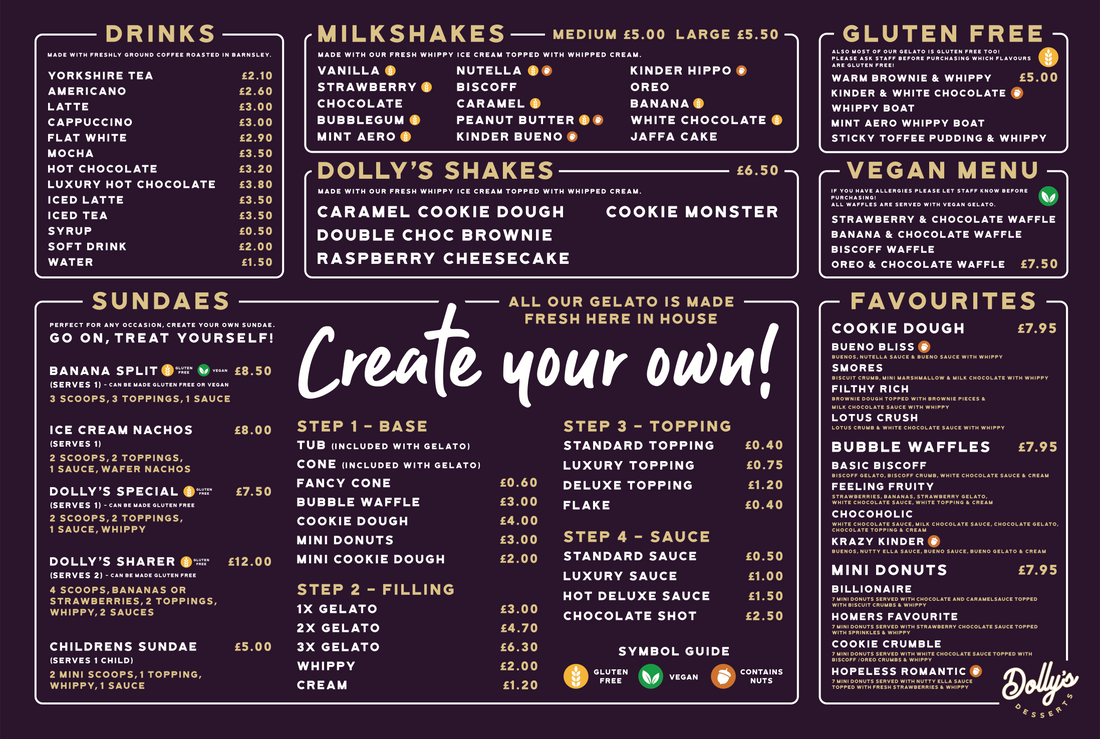 Glass Works Menu – Dolly's Desserts