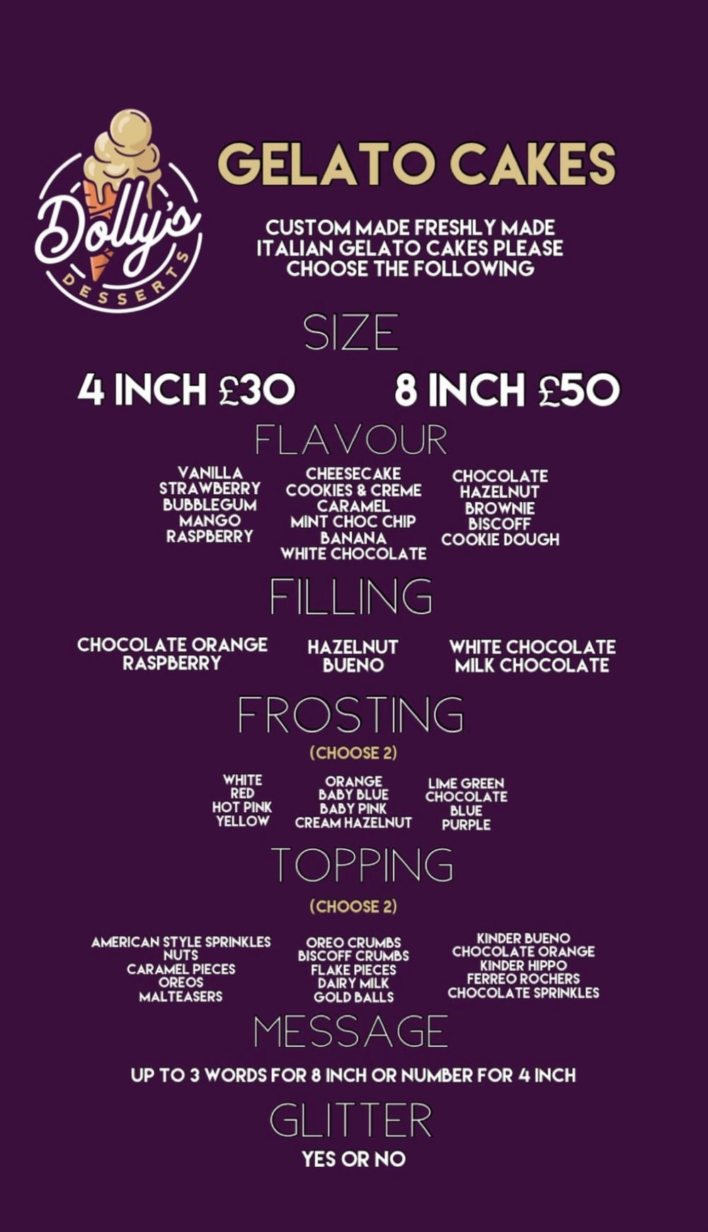 Gelato Cake Customisation – Dolly's Desserts
